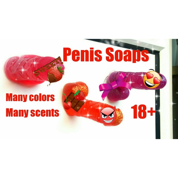 Glitter Penis Soap With Sucker Any Color Many Scents Willy Etsy