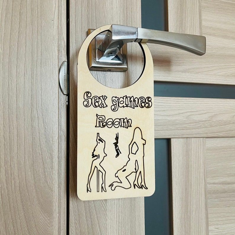 Do Not Disturb Wooden Door Hanger Sex Game Room Sign Door Etsy