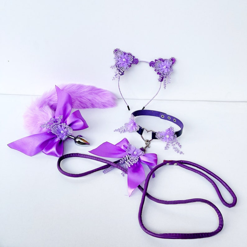 Sexy Kitten Set Bdsm Sexy Purple Kitty Costume Faux Fur Anal Etsy