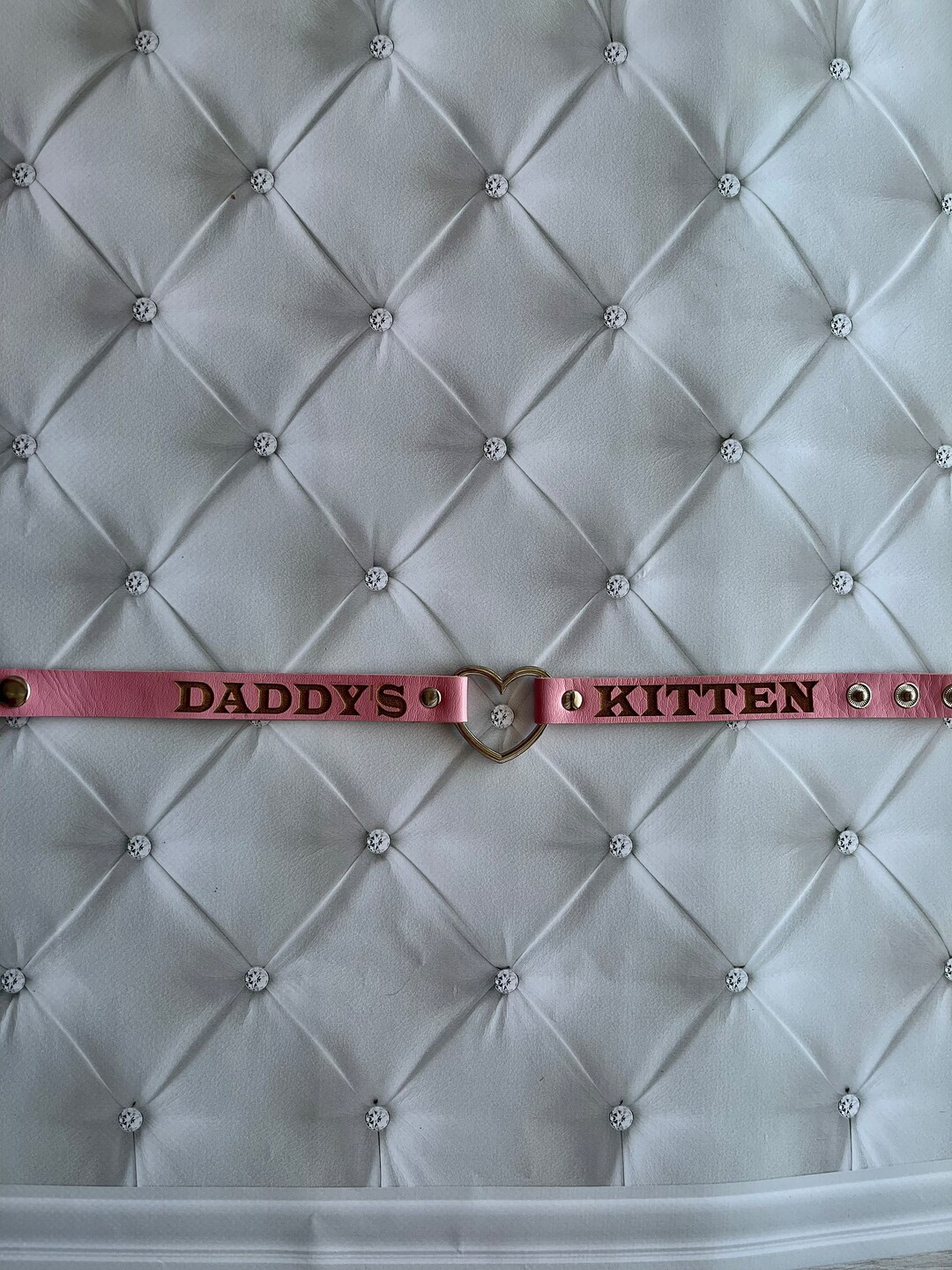 Pink Daddy’s Girl Choker. Daddy’s Kitten Necklace. Faux Leather ...