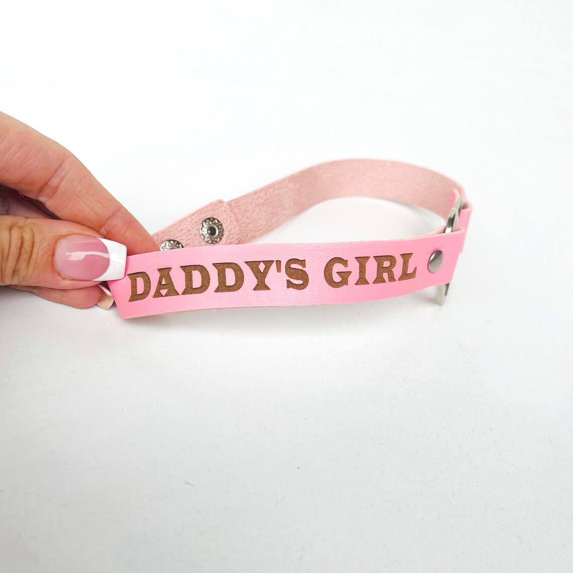Personalised Pink Choker. Slut Choker. Daddys Girl Necklace - Etsy