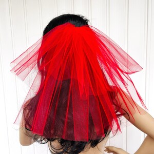 Red Bachelorette Party Veil 2-tier, Short Length. Bride Veil ...