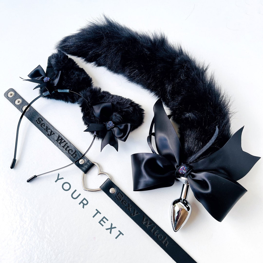 Personalised Cat Tail Plug and Ears. Cat Tail and Ears. Kitten Collar ...