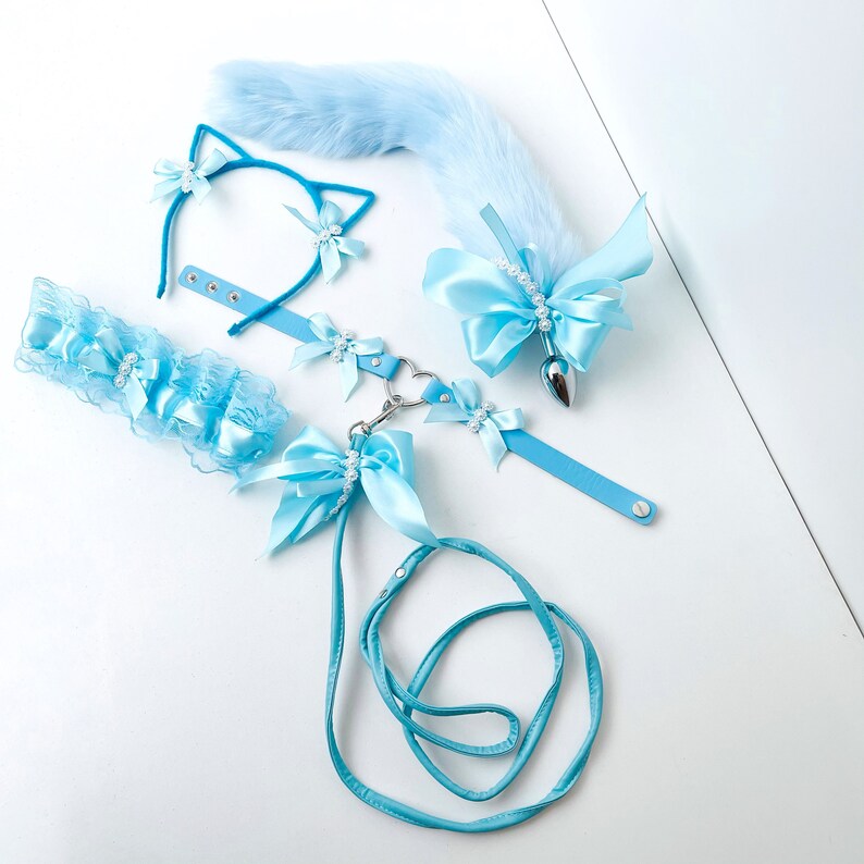 Sexy Kitten Set Bdsm Sexy Blue Kitty Costume Faux Fur Anal Etsy