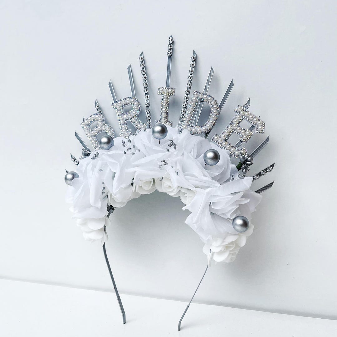 Bride to Be Crown Bachelorette Party Flowers Halo Crown Bride to Be ...