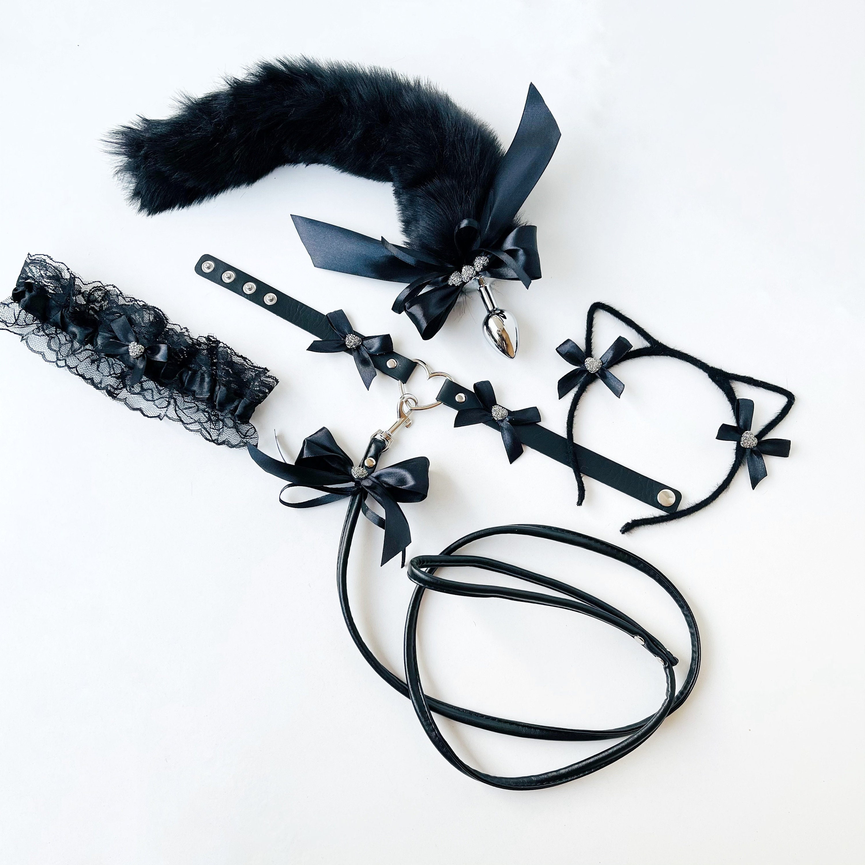 Sexy Black Kitten Set Bdsm Sexy Kitty Costume Faux Fur Anal Etsy