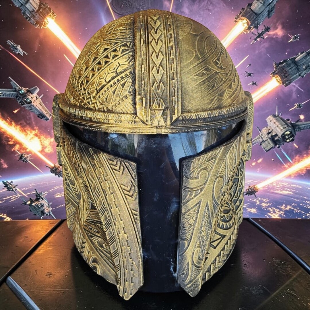 Tribal Warrior Helmet STL File – Interstellar Bounty Hunter Cosplay 3D ...
