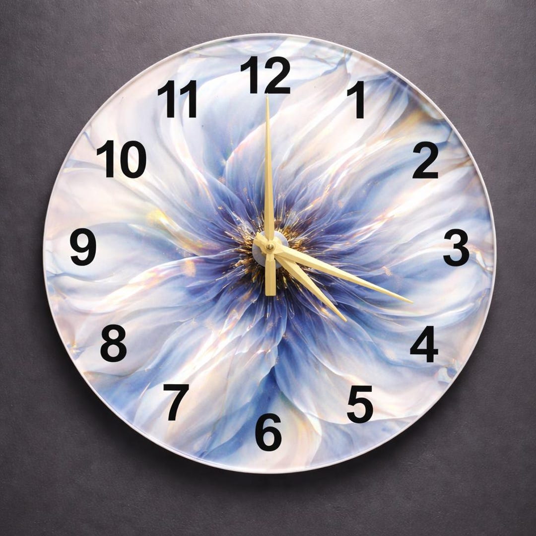 Ripple Refraction Wall Clock: Abstract Glass Art, Three Round Sizes - Etsy