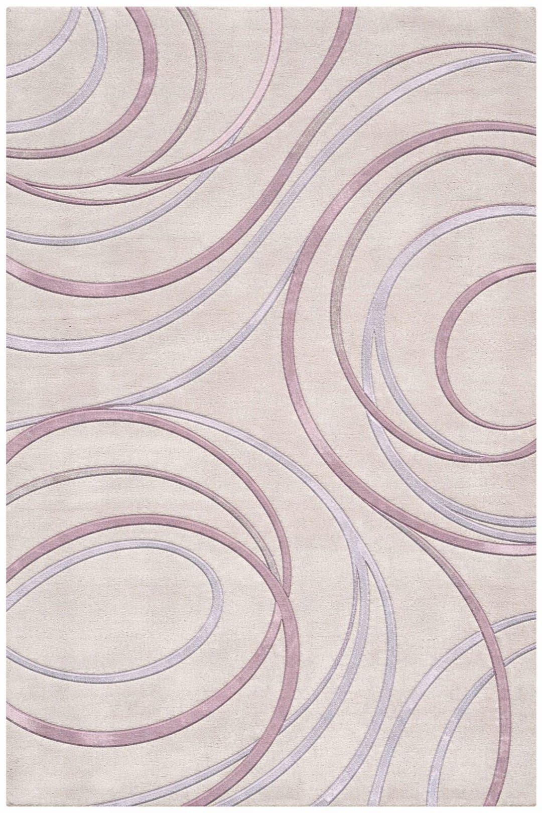Hand-tufted Abstract Swirl Area Rug – Beige Mauve Pastel Carpet - Etsy