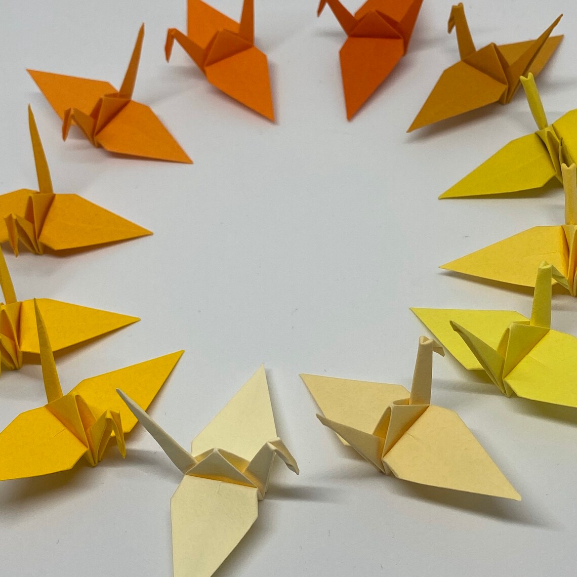 96 Origami Cranes Shades of Yellow Japanese Paper Sizes - Etsy