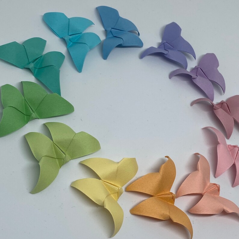 96 Origami Butterflies Pastel Colors Japanese Paper - Etsy