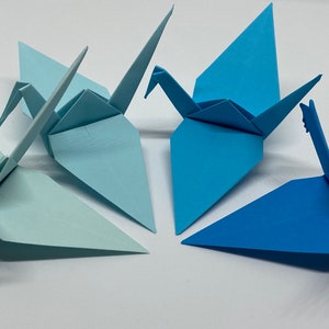 100 Origami Cranes - German Paper - Blue - Etsy