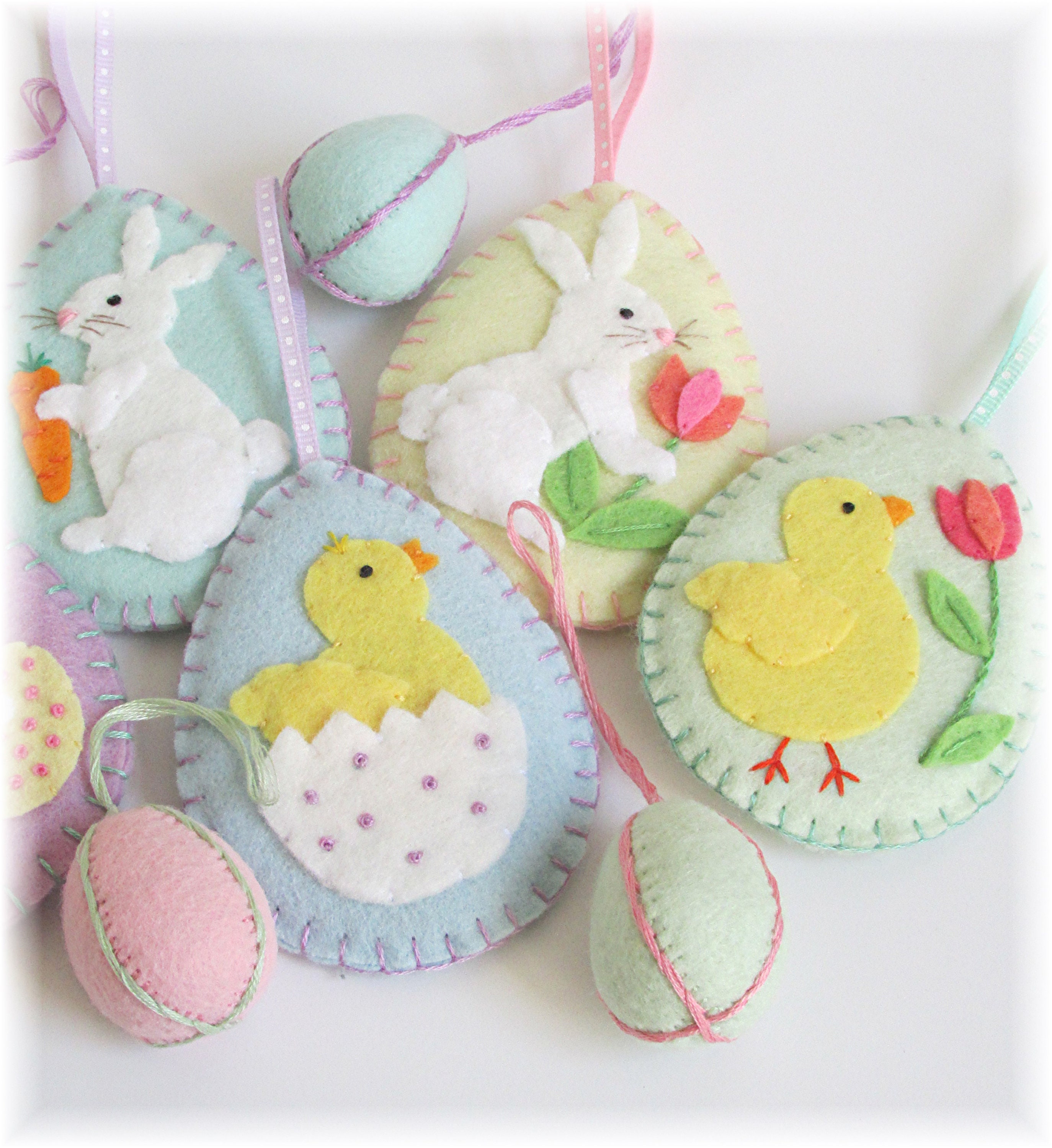 PDF Pattern for Easter Spring Wool Felt Applique Ornaments. - Etsy