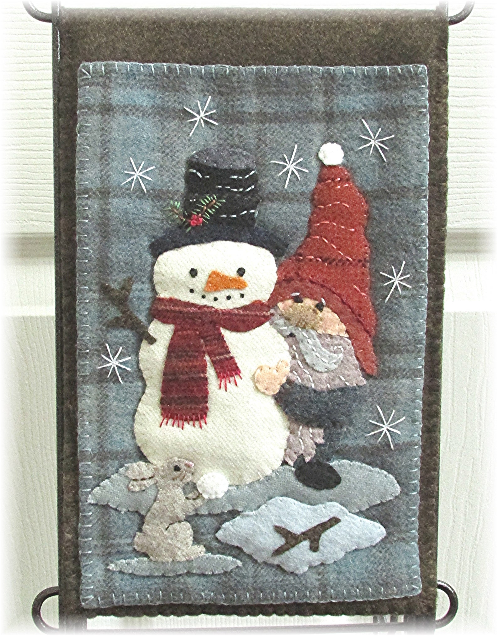 Wool Applique PDF Pattern for Gnome and Bunny Building a | Etsy