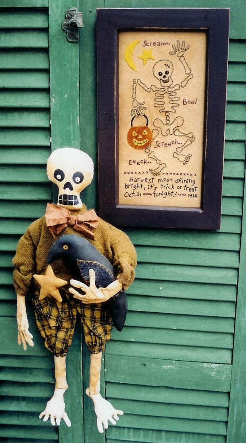 Skeleton Doll Sewing Pattern: Primitive Halloween Decor (PDF Pattern ...