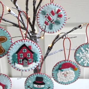 Felt Christmas Ornaments PDF Pattern for Applique or Embroidery Instant ...