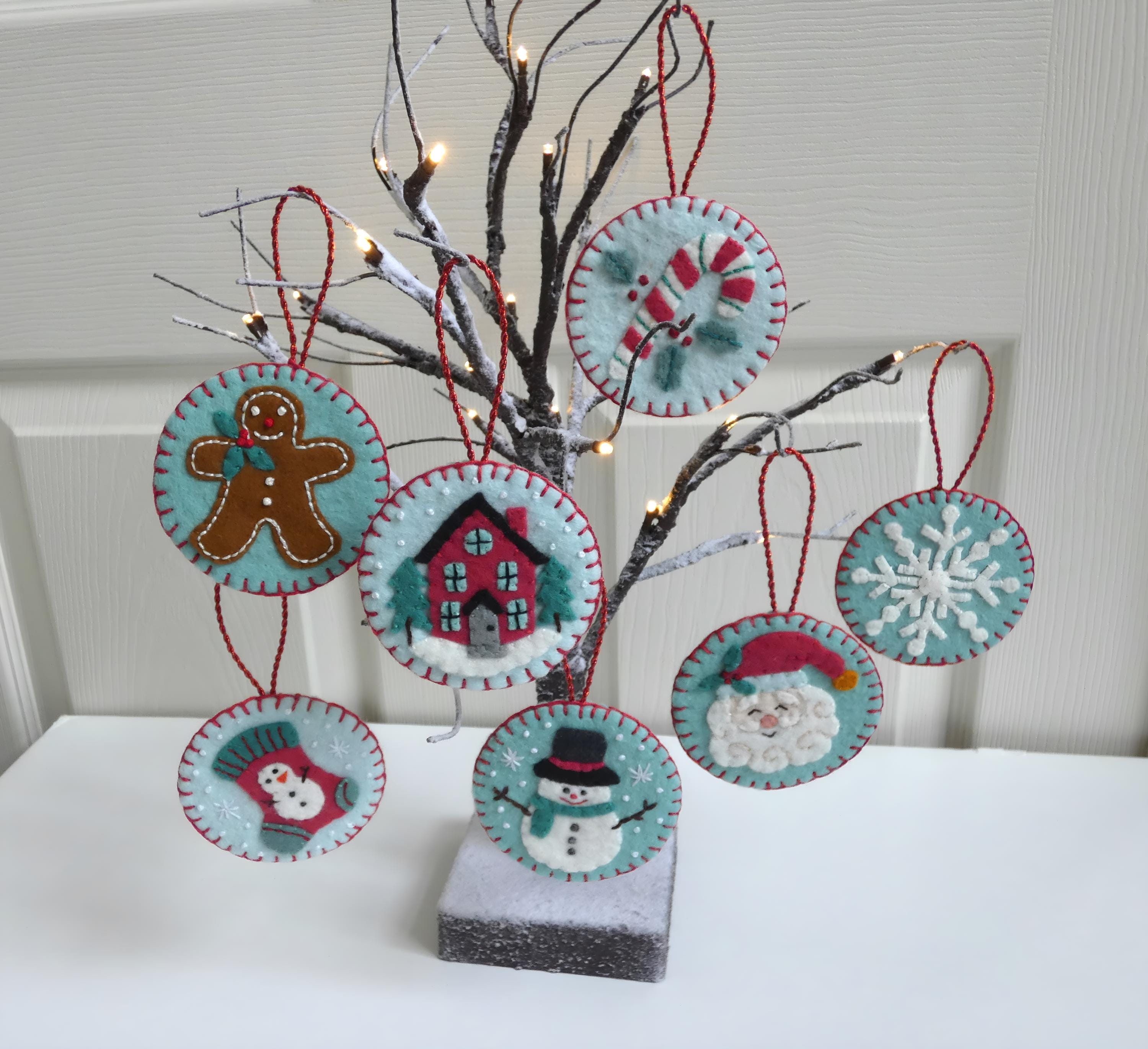 Felt Christmas Ornaments PDF Pattern for Applique or Embroidery Instant ...