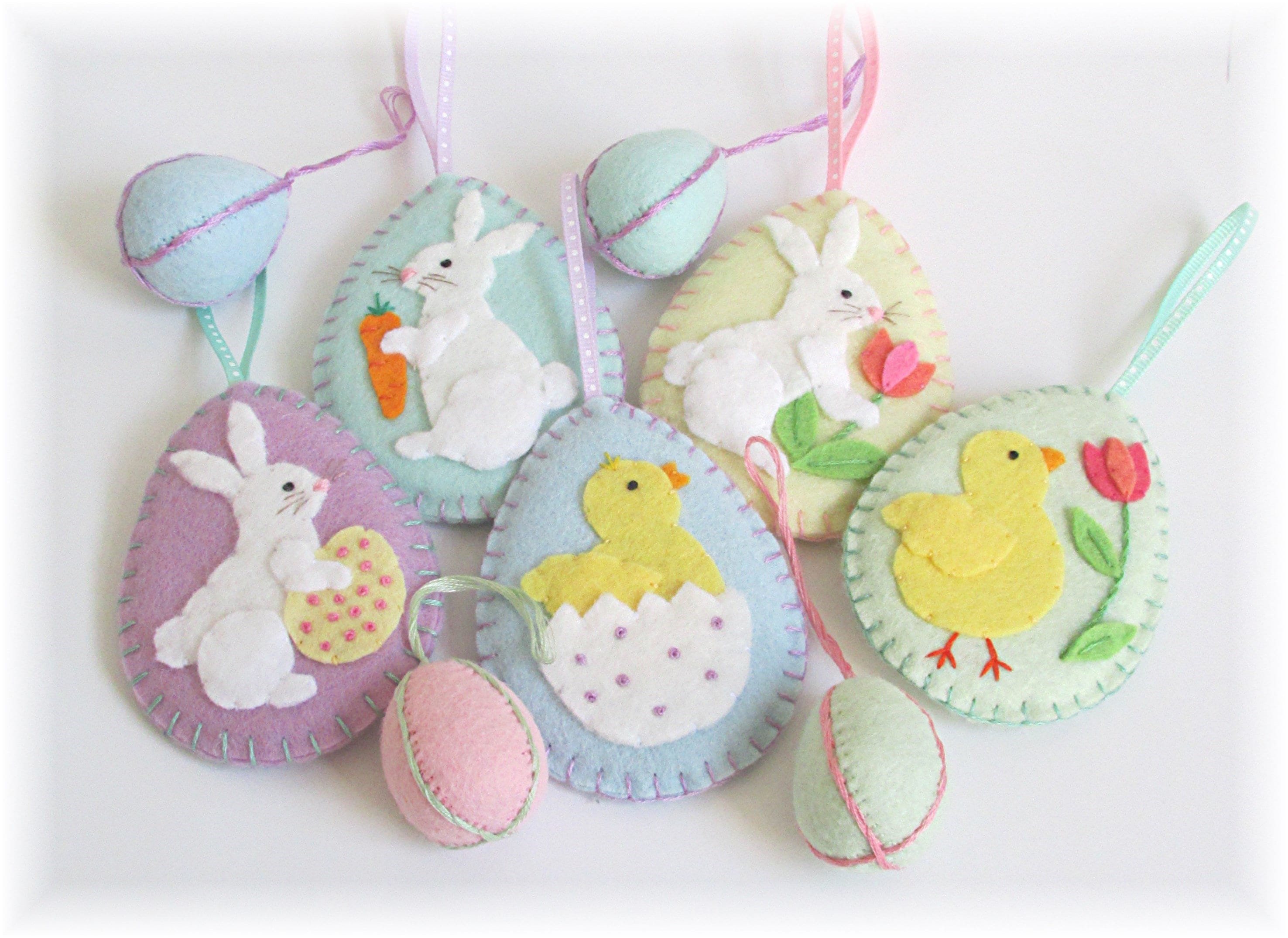 PDF Pattern for Easter Spring Wool Felt Applique Ornaments. - Etsy