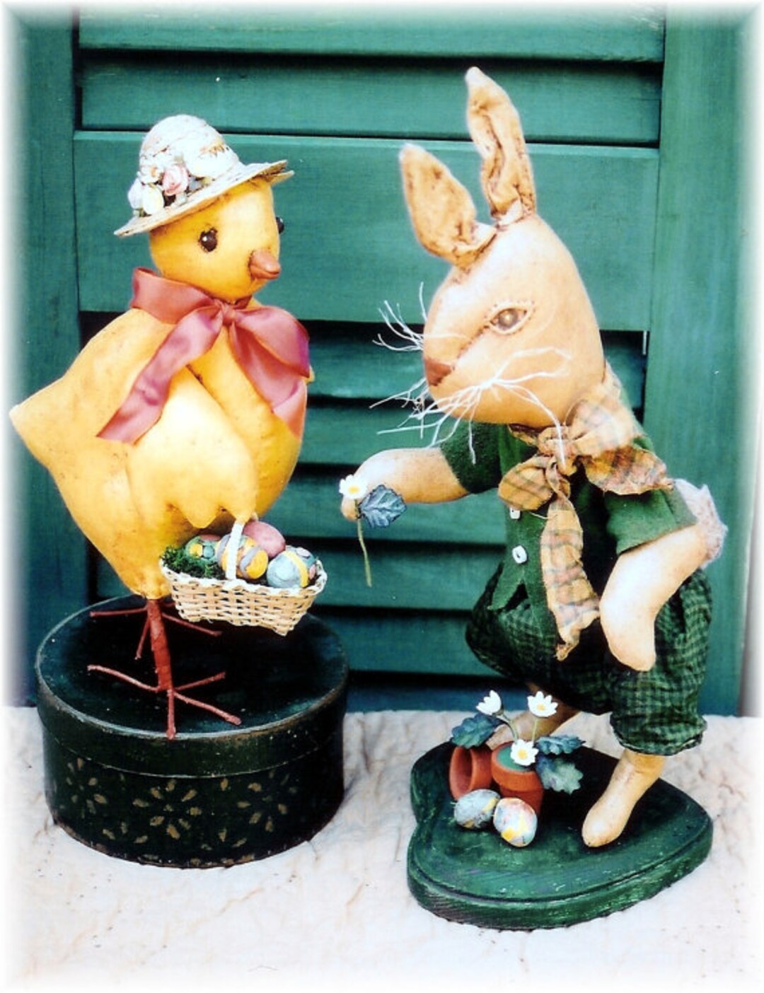 Instant Download PDF PATTERN for Folk Art Spring Easter Chick and Bunny ...
