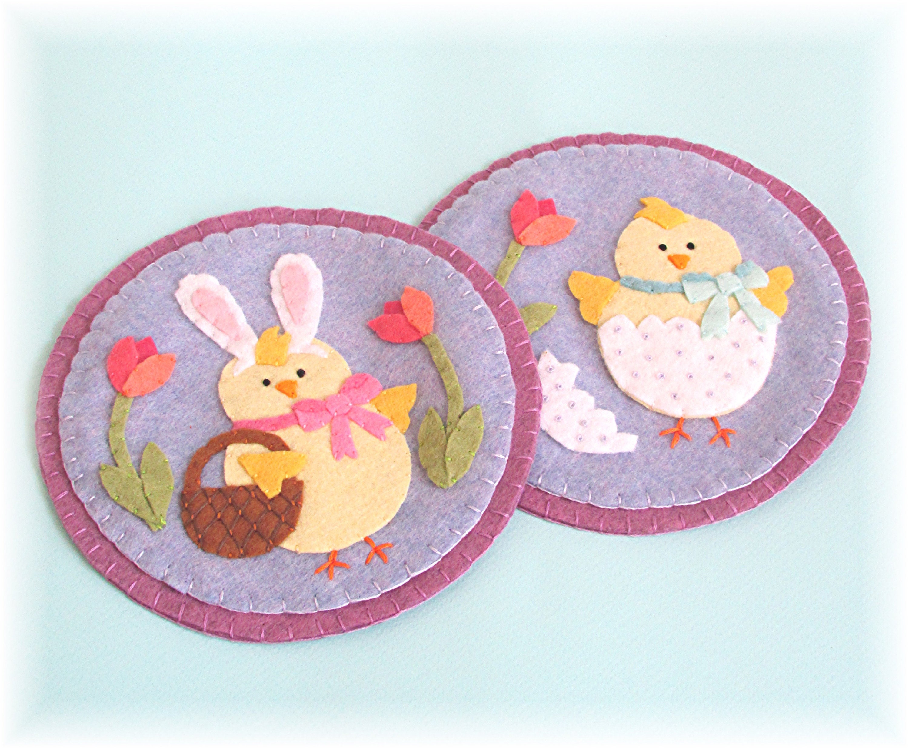 Wool Felt Applique PDF Pattern for Easter Chicks Spring Candle - Etsy UK