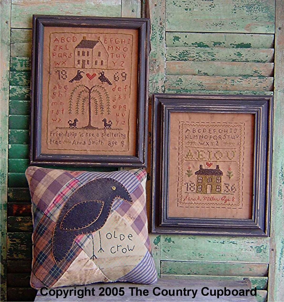Instant Download PDF PATTERN for Folk Art Stitchery Samplers and Crow ...