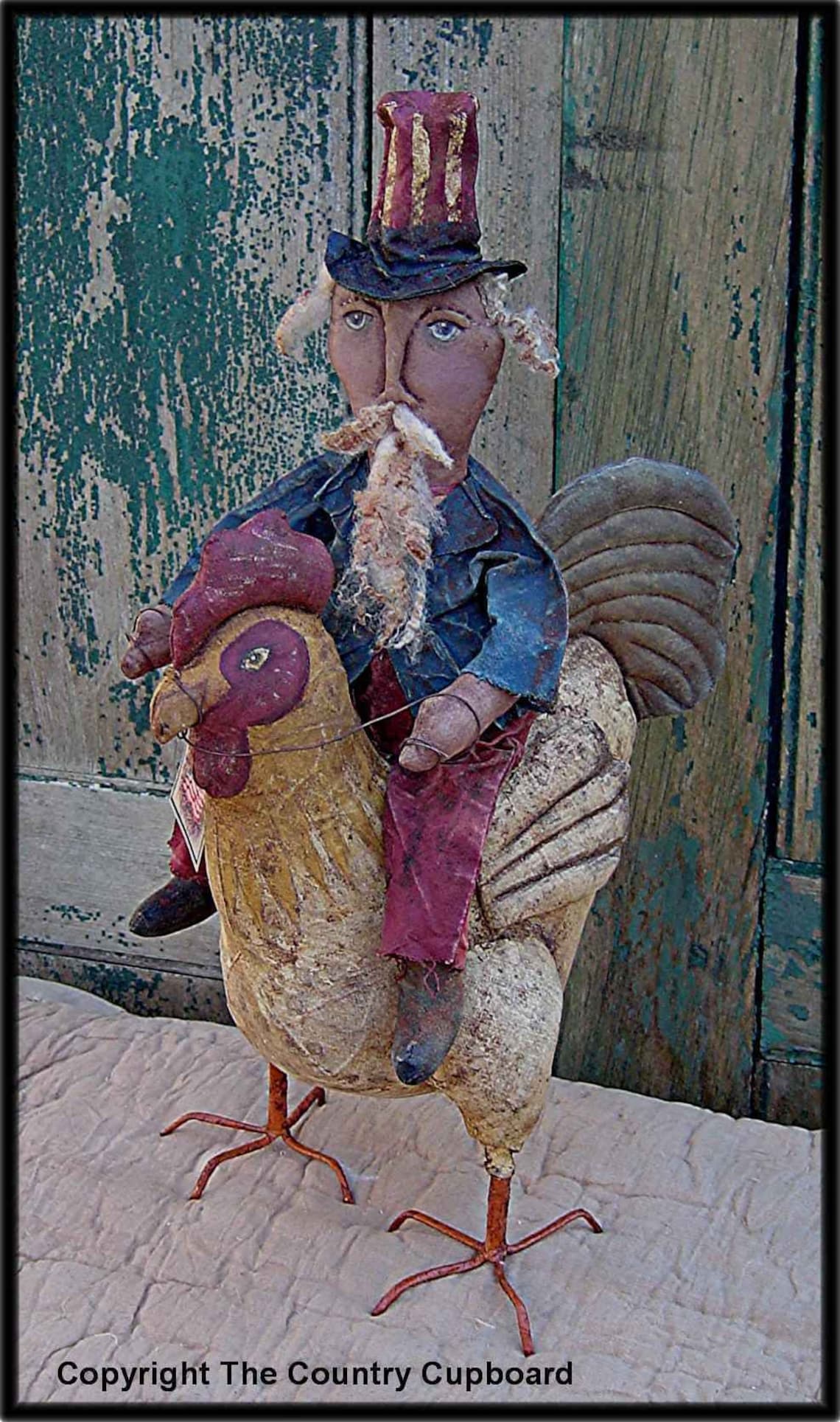 Uncle Sam Doll PDF Pattern: Americana Folk Art Rooster Sewing Craft ...