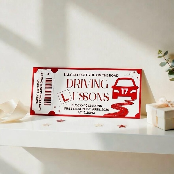 Printable Driving Lesson Voucher - Etsy UK