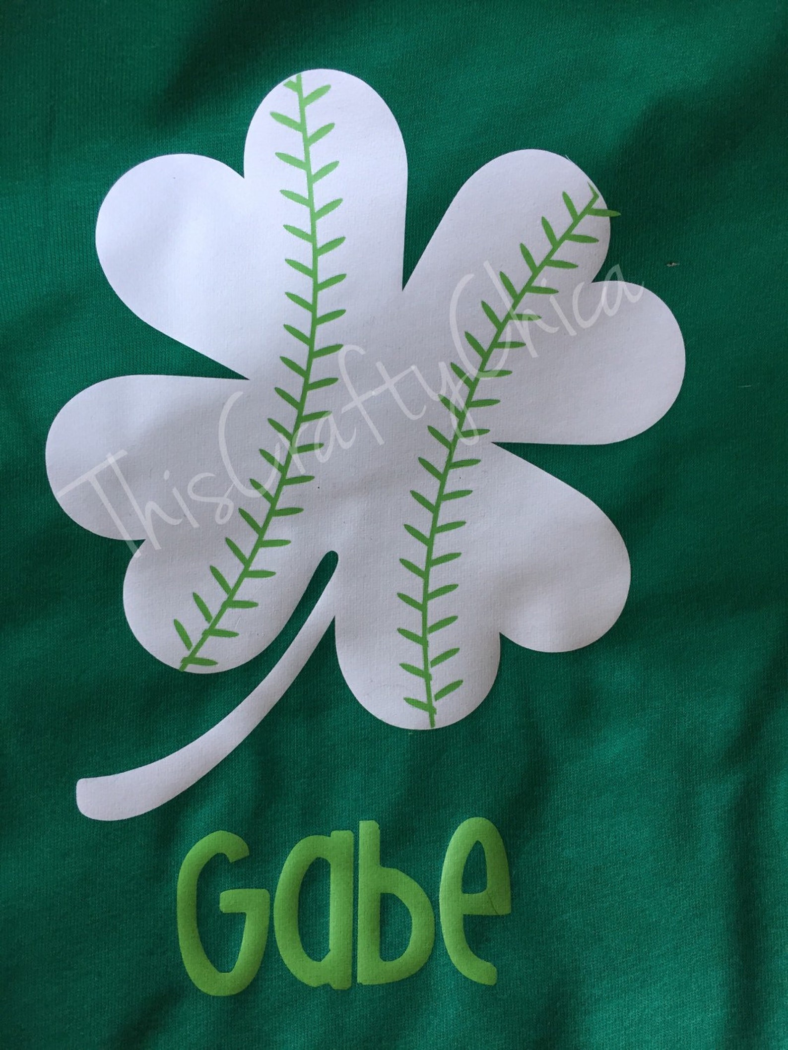 St. Patrick's Day Baseball Shamrock Personalized Short Sleeve Tshirt ...