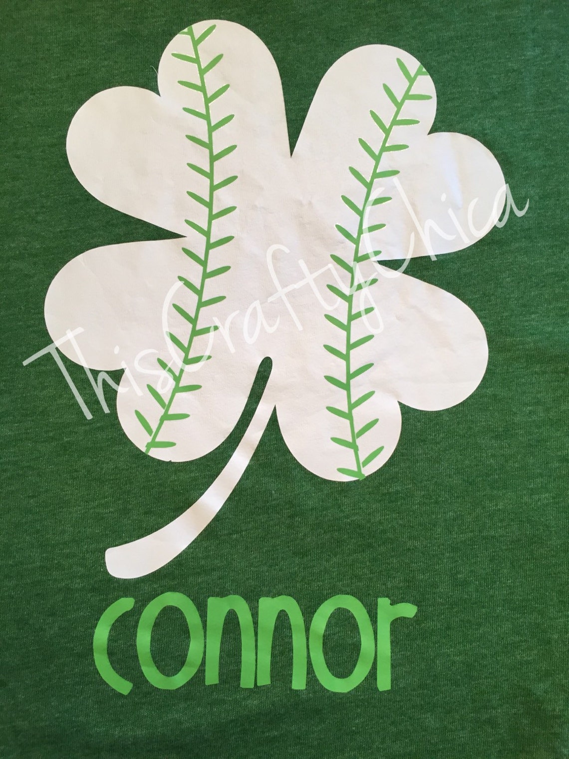St. Patrick's Day Baseball Shamrock Personalized Short Sleeve Tshirt ...