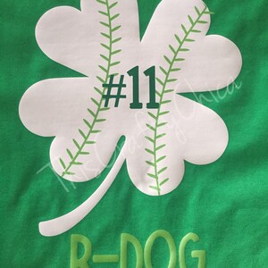 St. Patrick's Day Baseball Shamrock Personalized Short Sleeve Tshirt ...
