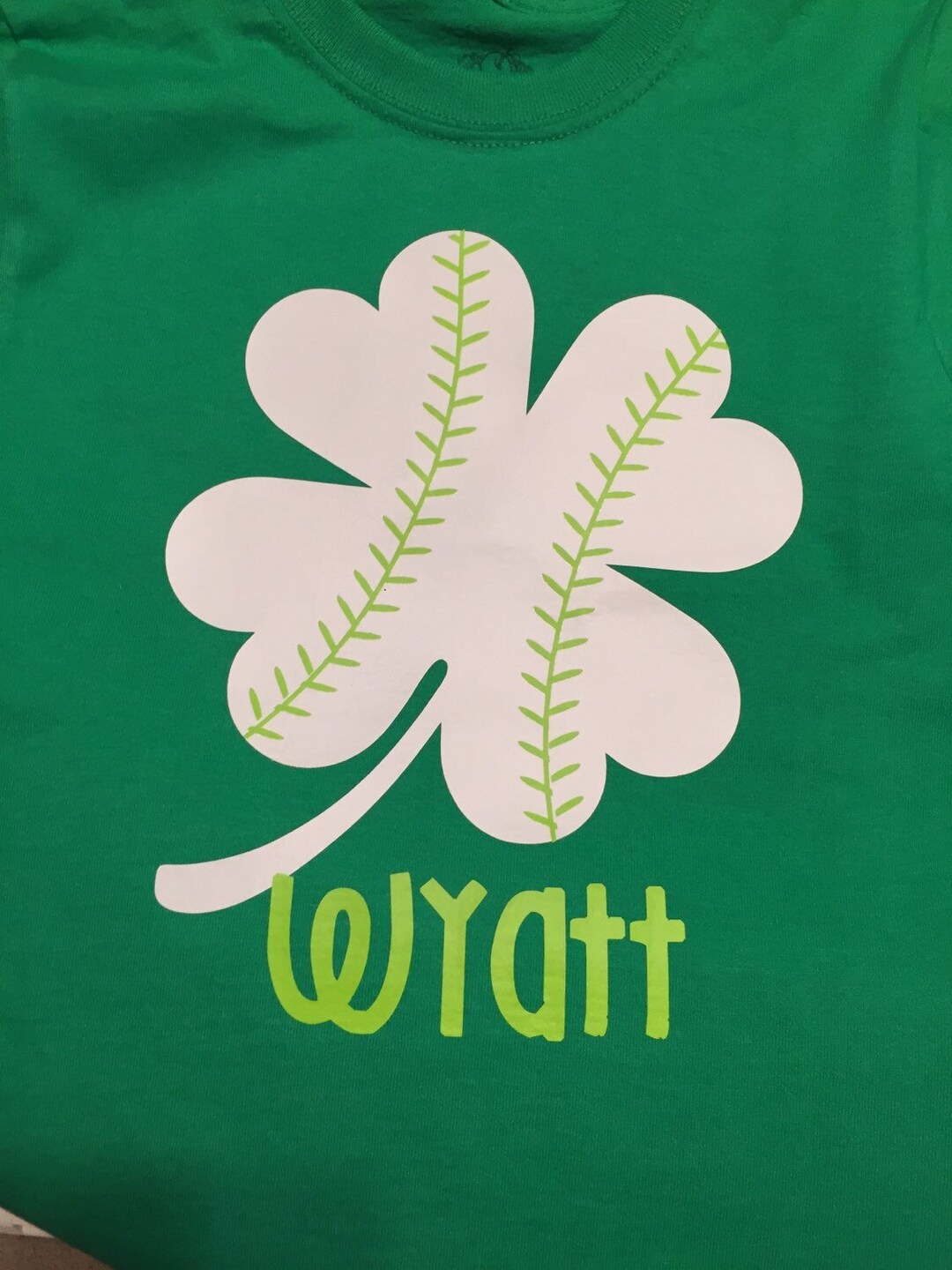 St. Patrick's Day Baseball Shamrock Personalized Short Sleeve Tshirt ...
