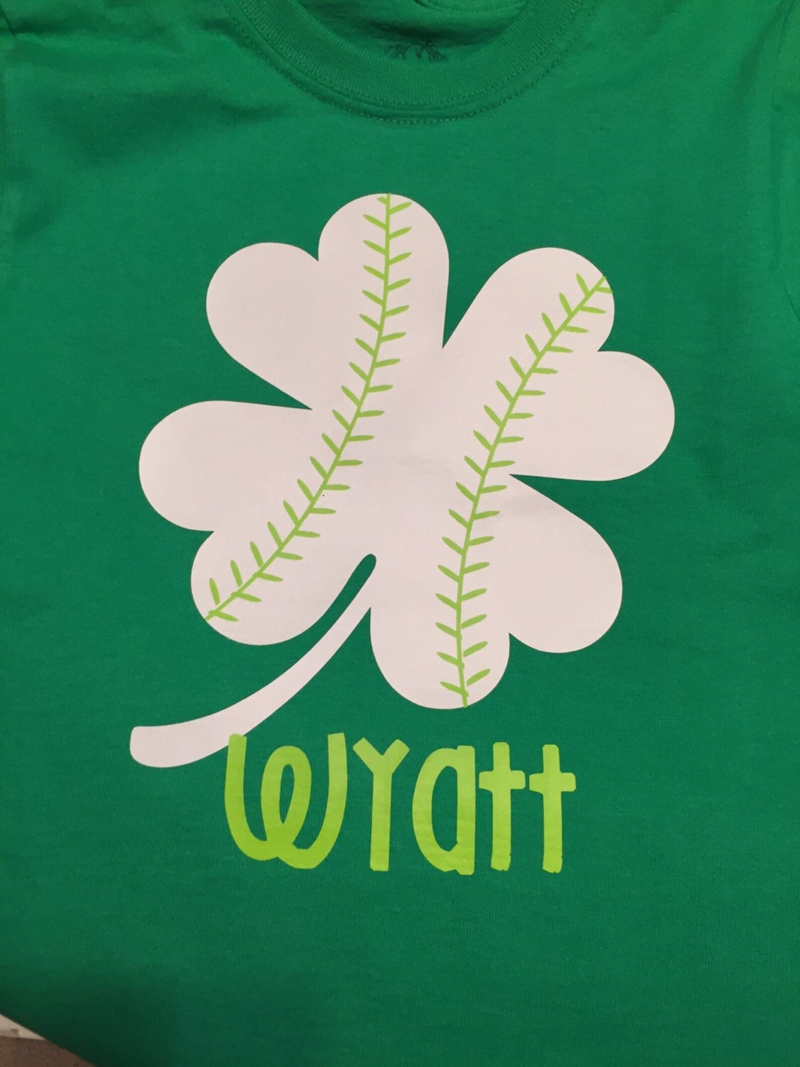 St. Patrick's Day Baseball Shamrock Personalized Short Sleeve Tshirt ...