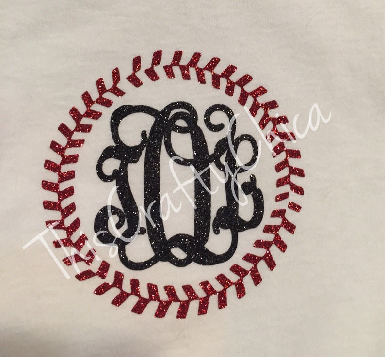 Glitter Baseball Monogram Short Sleeve Shirt - Etsy