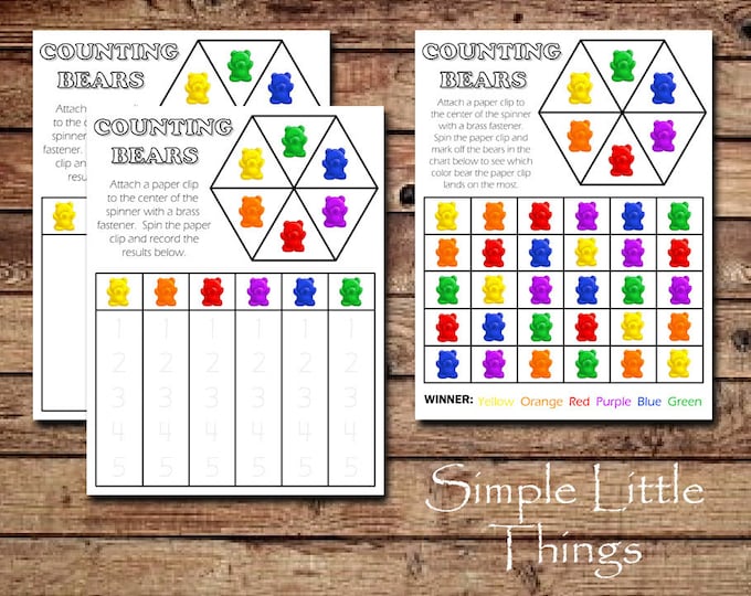 Counting Bears Probability Activity DIY Printables for - Etsy