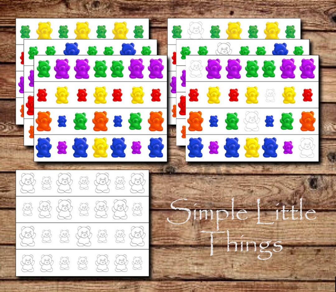 Counting Bears Size and Color Activity - PDF, DIY Printables for ...