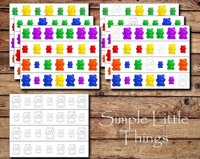 Counting Bears Size and Color Activity - PDF, DIY Printables for ...