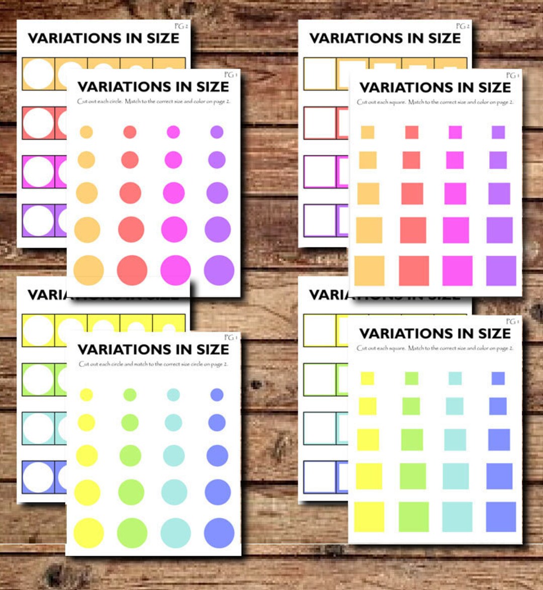 PDF File - Size and Color Matching Activity, Toddler Activity, Home ...