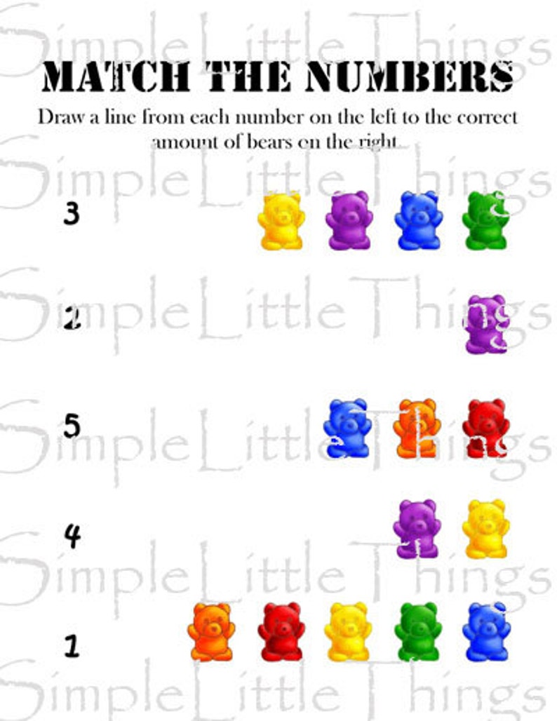 Counting Bears Number Matching Activity - DIY Printables for Toddlers ...