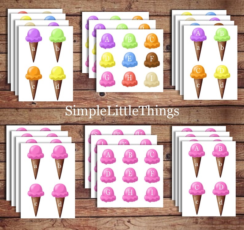 Alphabet Matching Ice Cream Cones Activity - DIY Printables for ...