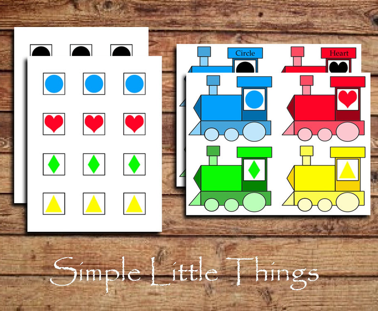 Train Shapes Activity - DIY Printables for Toddlers, Teaching Materials ...