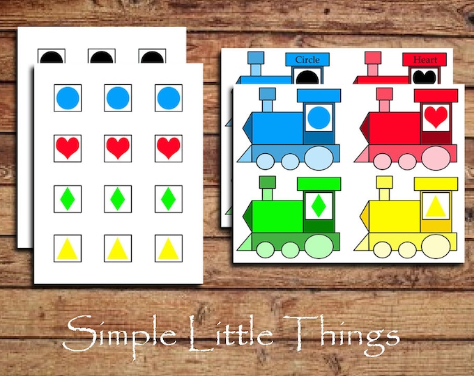 Train Shapes Activity DIY Printables for Toddlers, Teaching Materials ...