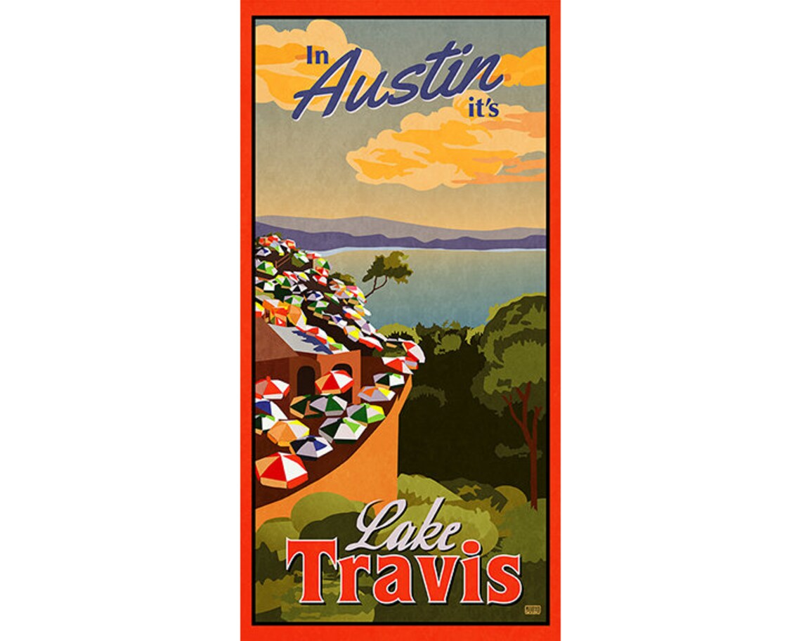 Poster of Lake Travis Austin Texas | Etsy