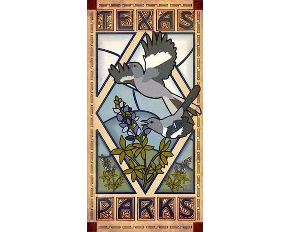 Texas State Parks Poster | Etsy