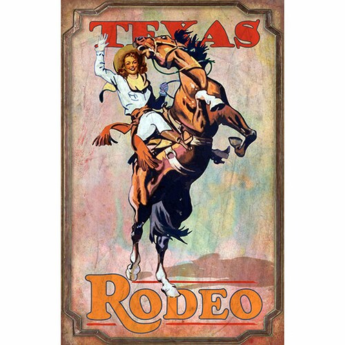 11 X 17 Texas Rodeo Cowgirl Poster | Etsy