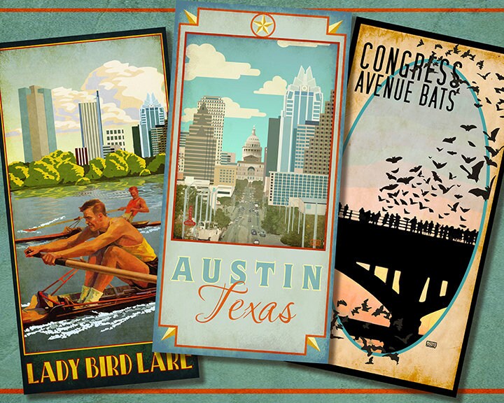 Memories of Austin Texas Downtown Austin Ladybird Lake | Etsy