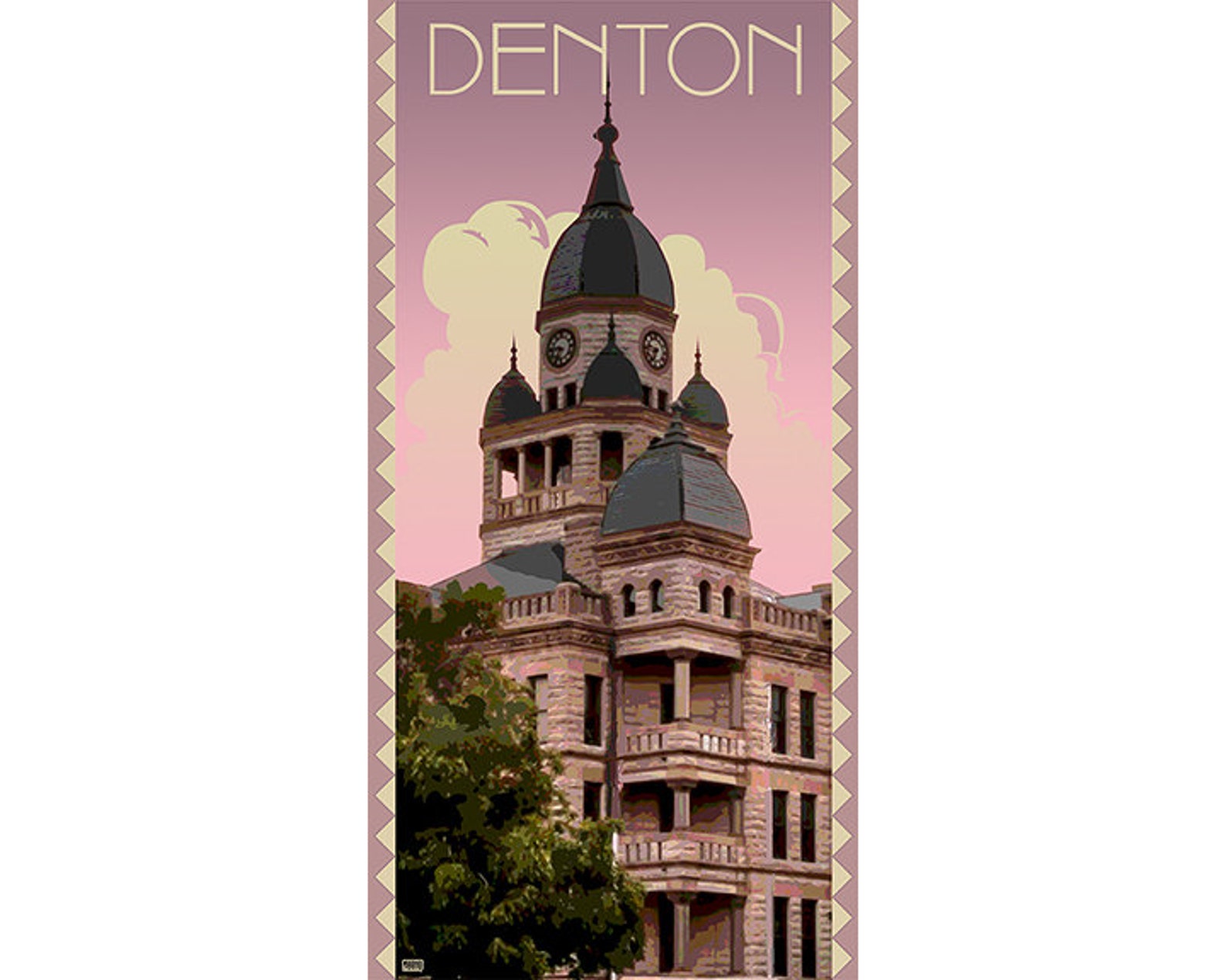 Poster of Denton Texas Courthouse | Etsy