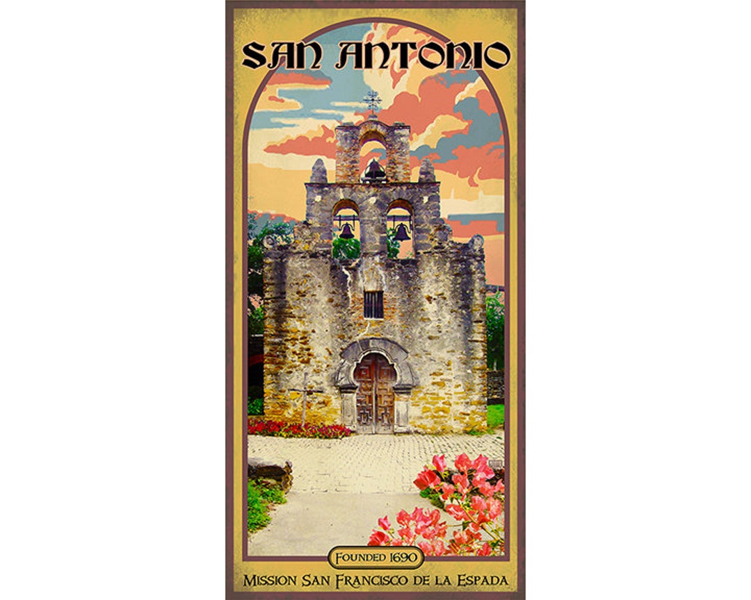 Poster of Mission Espada San Antonio, Texas A World Heritage Site - Etsy