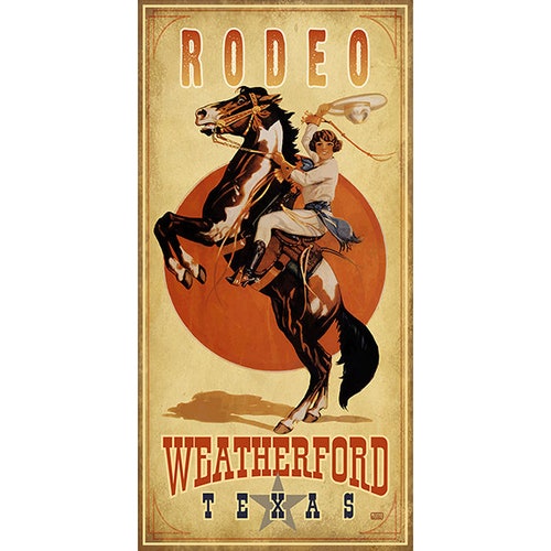 Rodeo Cowgirl Poster Frontier Days Prescott Arizona | Etsy