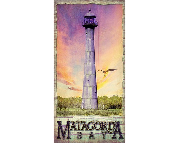 Poster of Matagorda Bay Lighthouse Port of Indianola Cavallo | Etsy