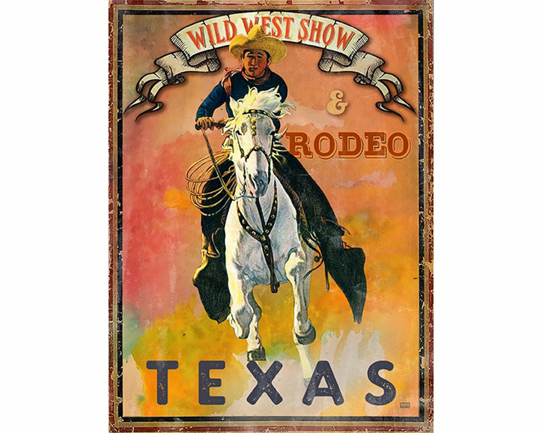 Rodeo Cowboy Poster Texas Sizes to Fit Standard Frames 12" X 18" and 18 ...